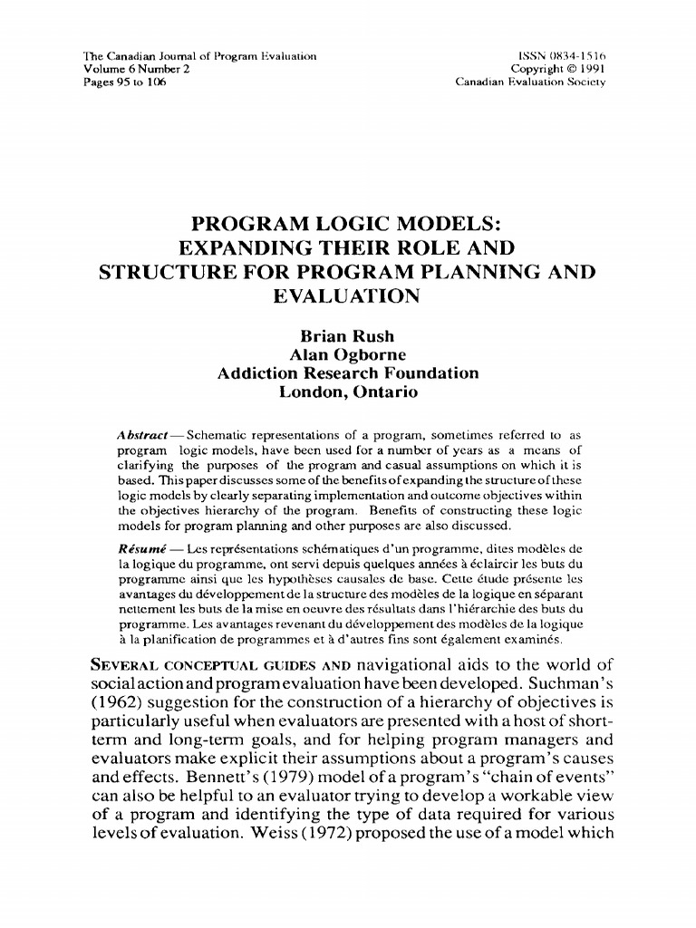 Enhancing Program Logic Models for Evaluation | PDF | Evaluation ...