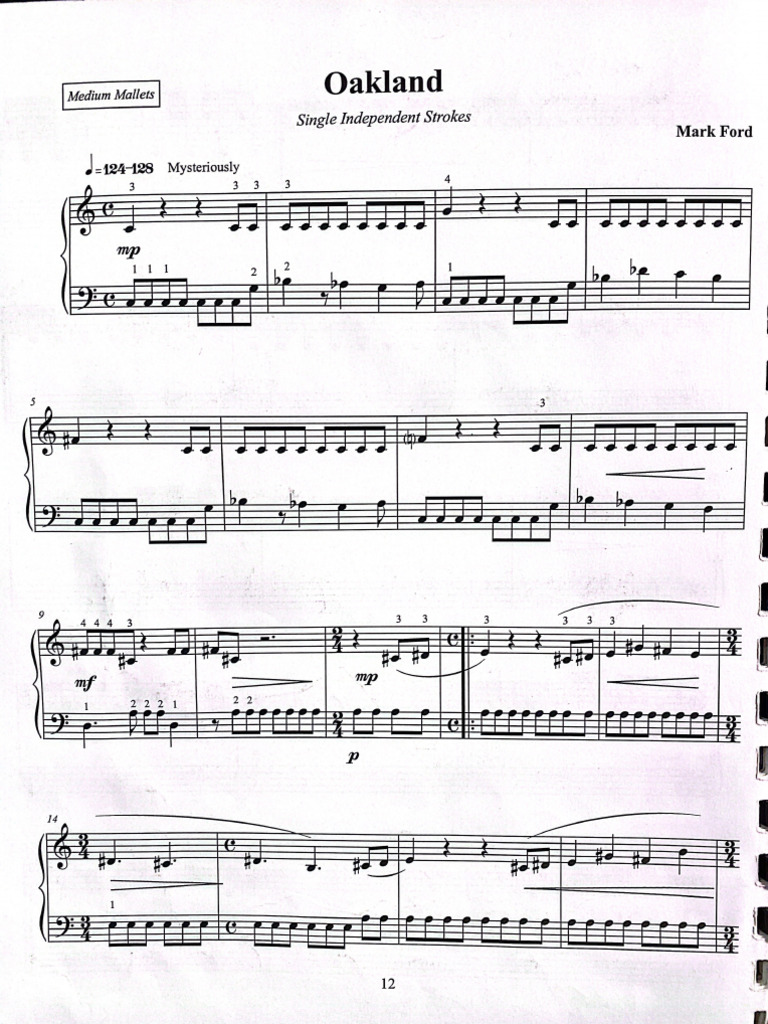 Mark Ford Marimba Book - Marimba - 4 Mallets 5 | PDF