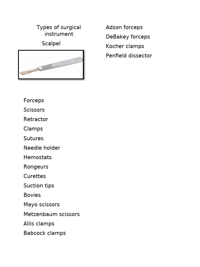Types of Surgical Instrument | PDF