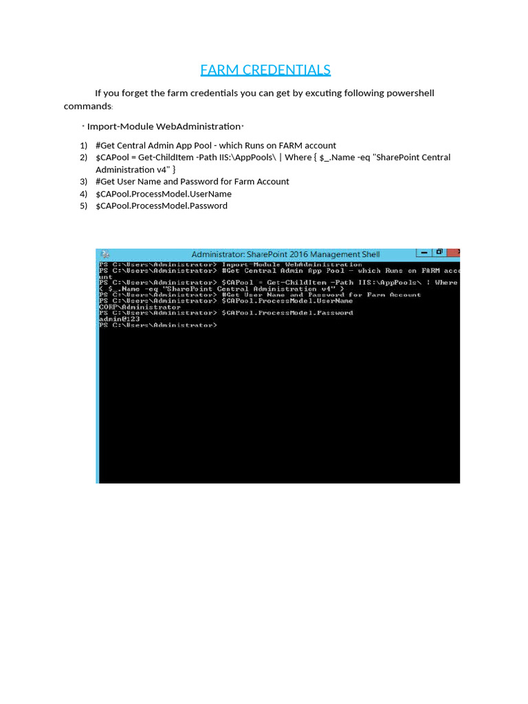 Farm Credentials Document | PDF