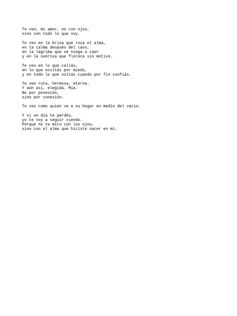 Poema sobre amor y conexión profunda | PDF