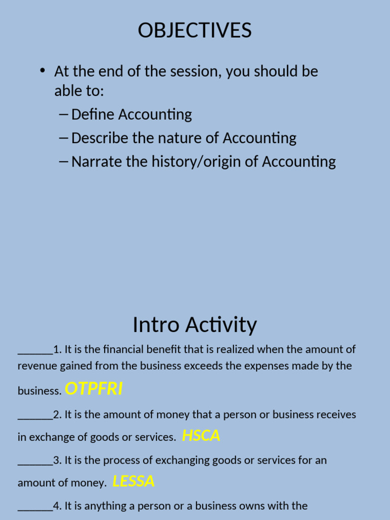 1 Fundamentals of Accountancy, Business and Management 1 Intro | PDF ...