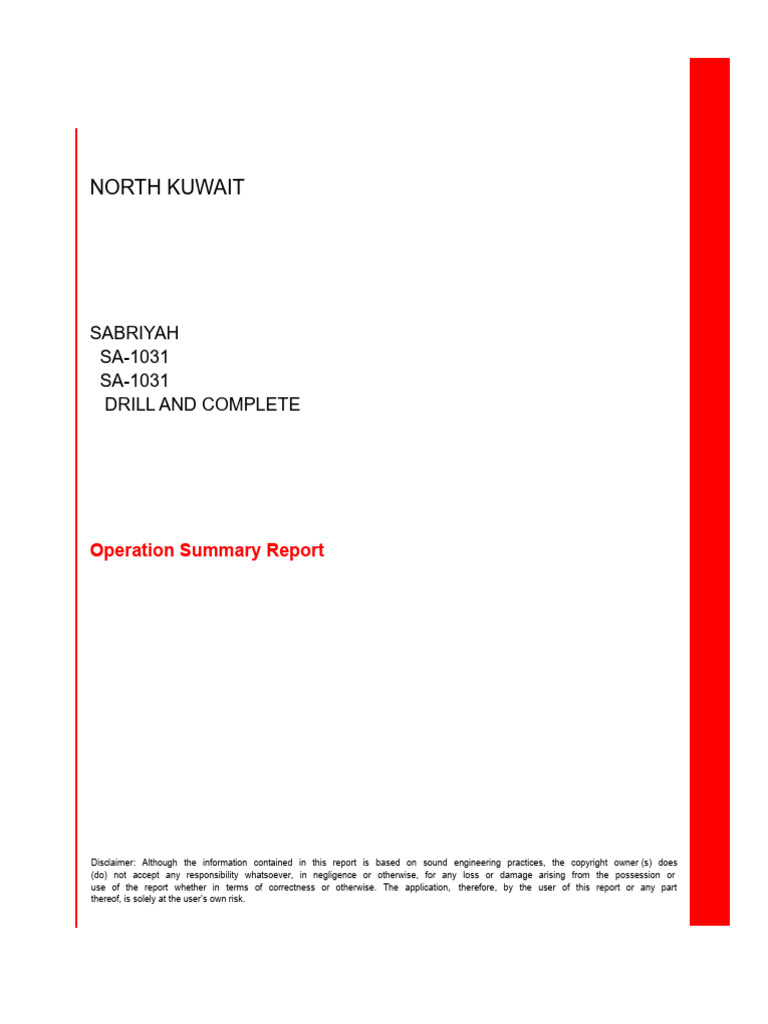 SA-1031 Operations Summary Report | PDF