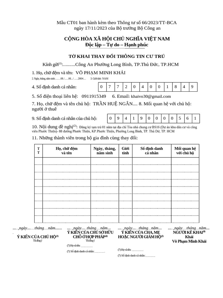 Mẫu CT01 - 66 | PDF