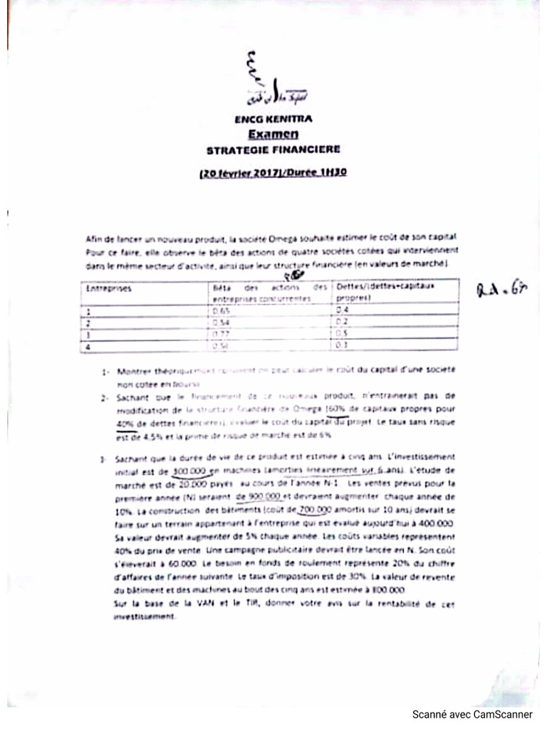 Exam 2017 Corrigé | PDF