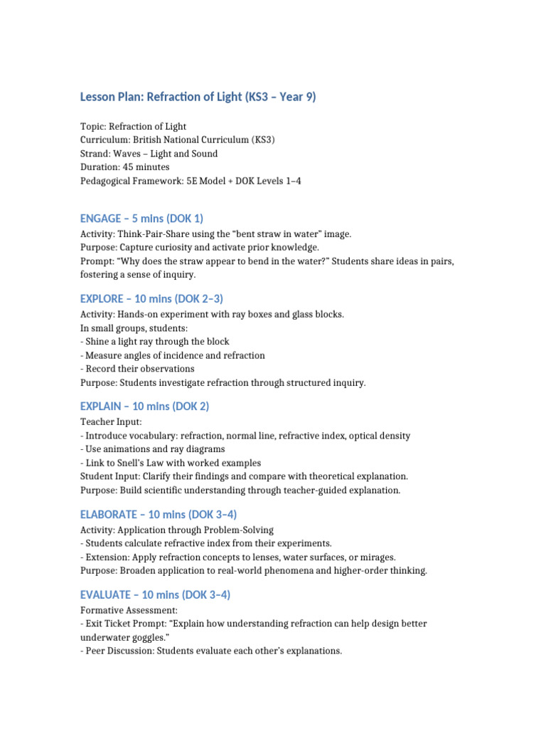 Refraction | PDF