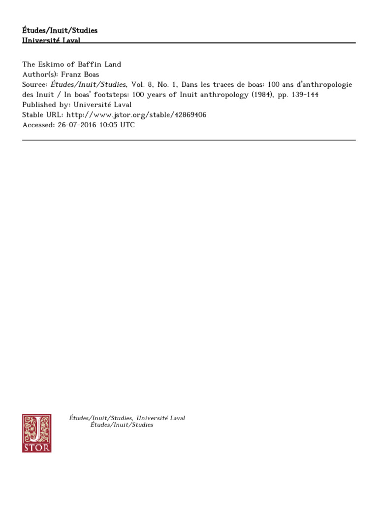 The Eskimo of Baffin Land | PDF | Inuit | Pinniped