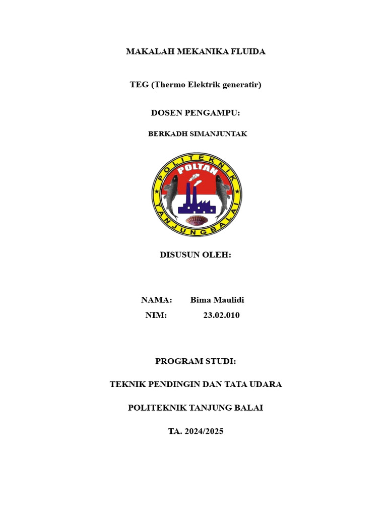 Pengenalan Generator Termoelektrik (TEG) | PDF