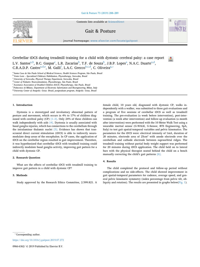 J1 REK DR NH Cerebellar TDCS During Treadmill Training For A Child ...