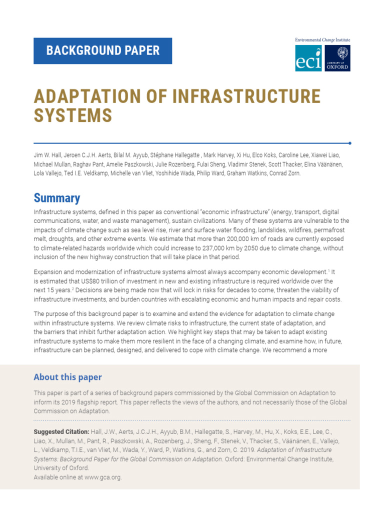 Adaptation of Infrastructure System | PDF | Infrastructure | Climate ...
