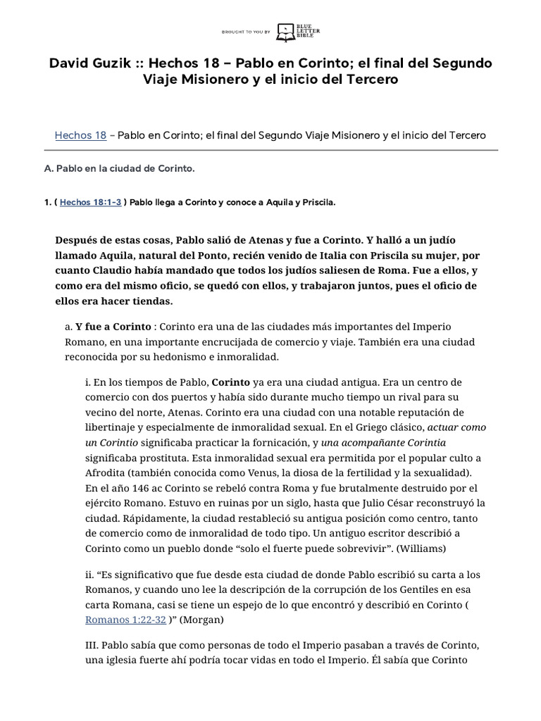 Pablo en Corinto: Ministerio y Oposición | PDF | Pablo el apóstol | Jesús
