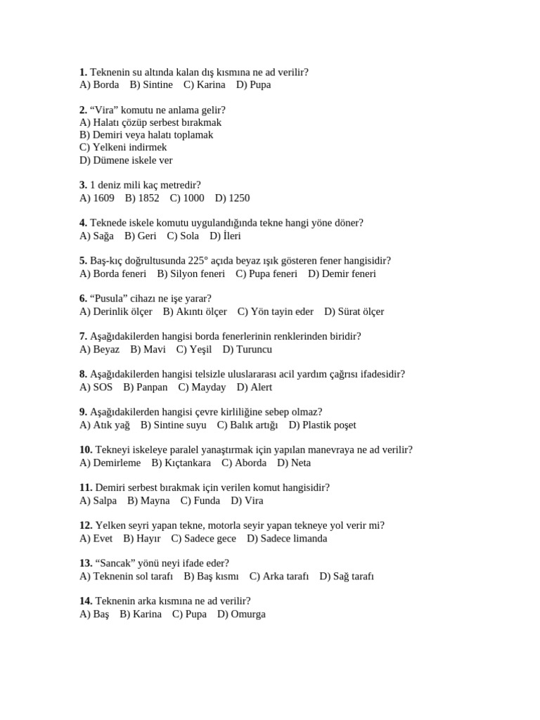 ADB 50 Soru Deneme Sınavı | PDF