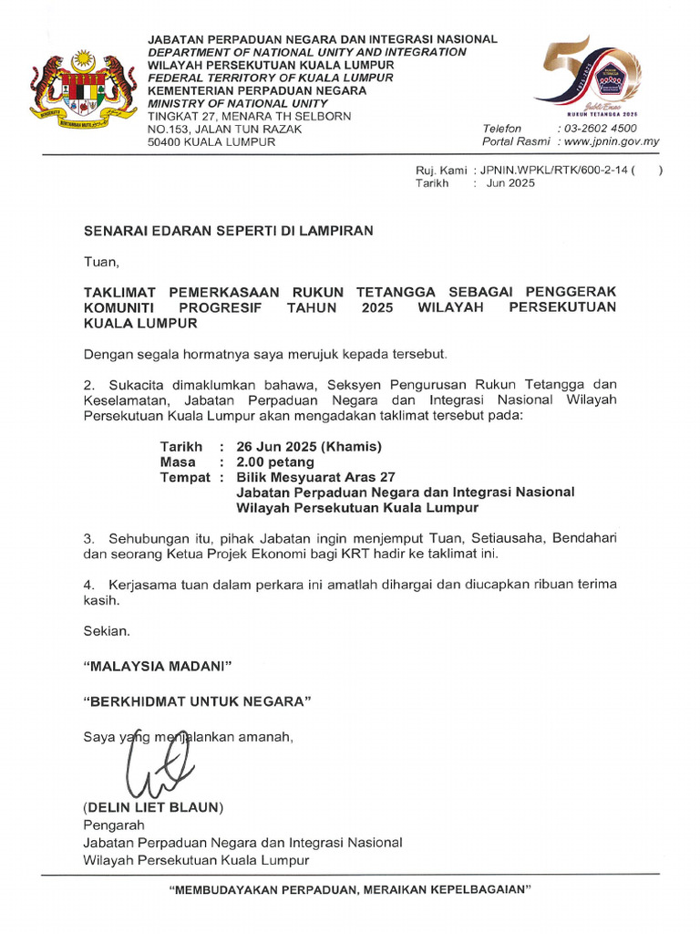 Surat RT Progresif 2025 | PDF