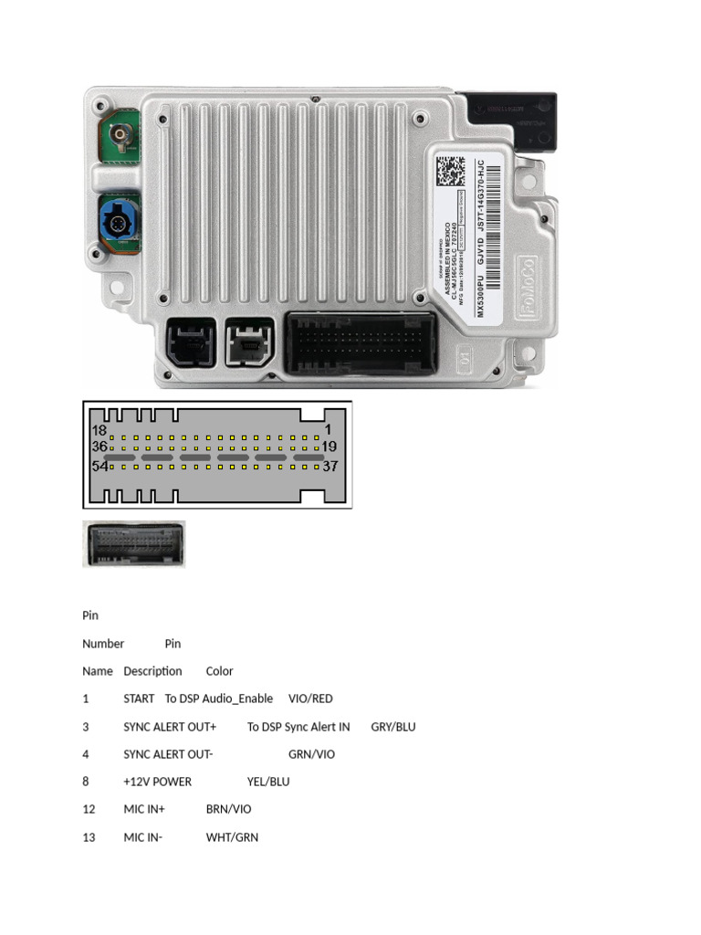 Ford Ranger Pinout | PDF