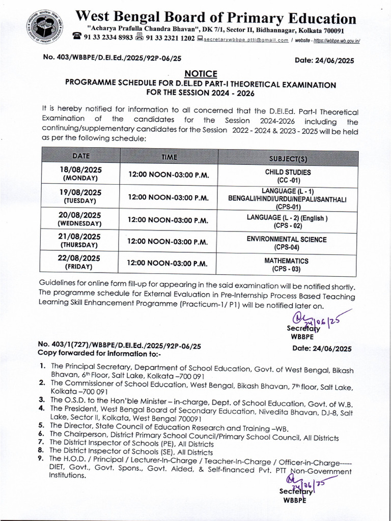 Part-I Exam Routine | PDF