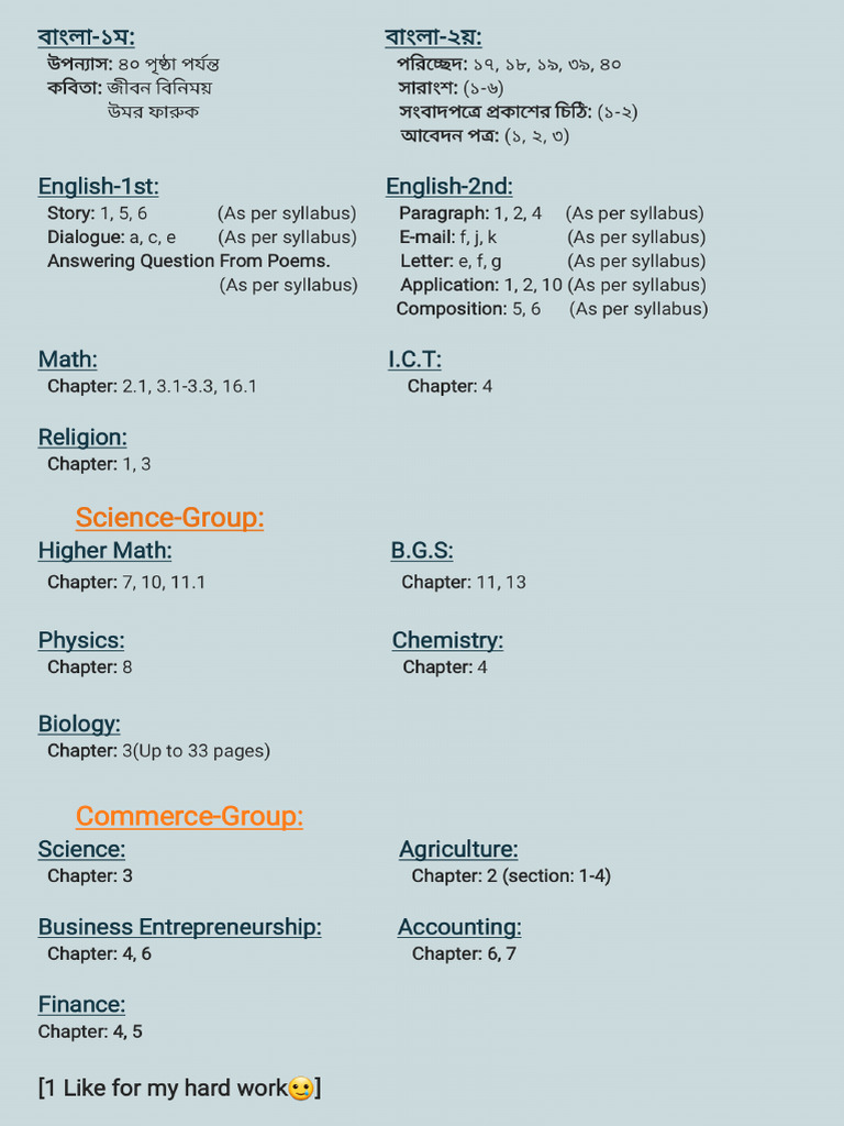 2nd MT Syllabus (Class 10) | PDF