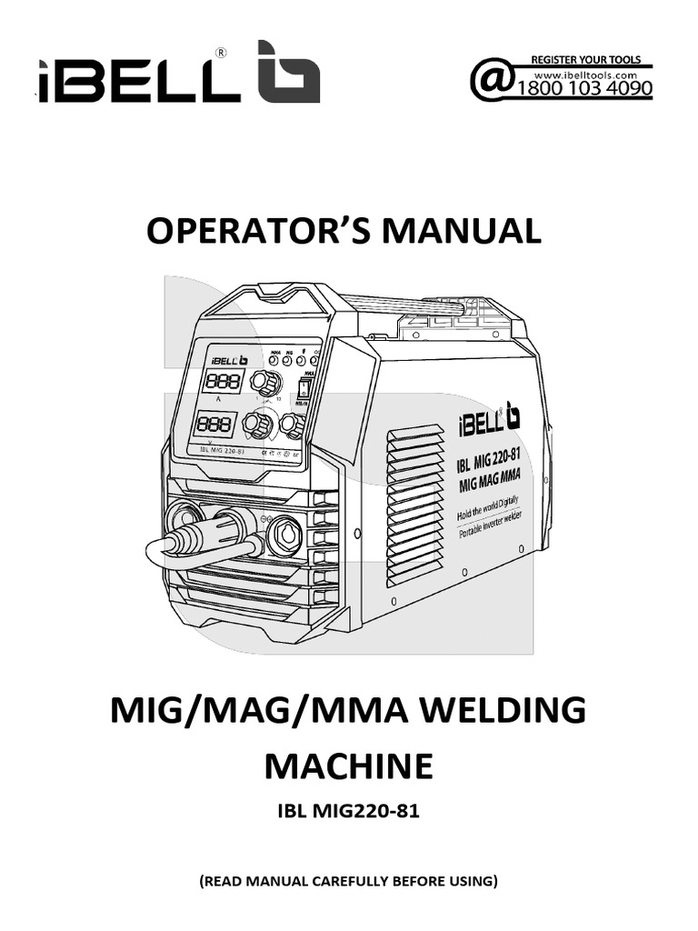 IBL MIG 220-81 Operator's Manual | PDF | Welding | Construction