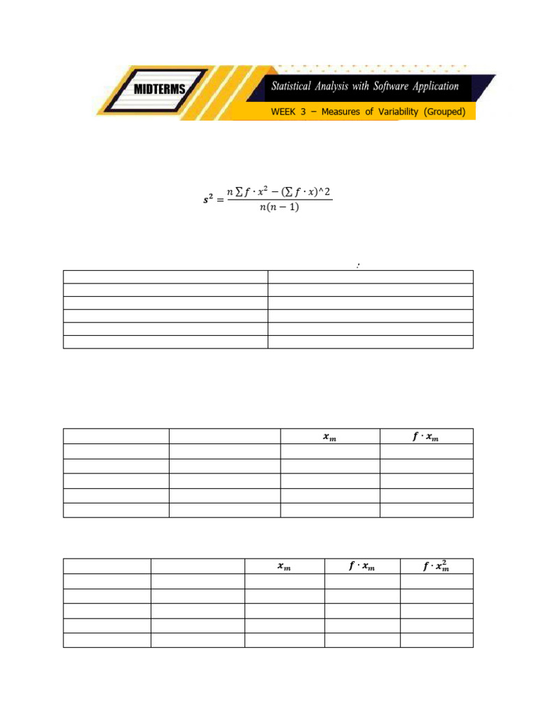Data Analysis Measures Of Variability Of Grouped Data Week 4 Pdf 7424