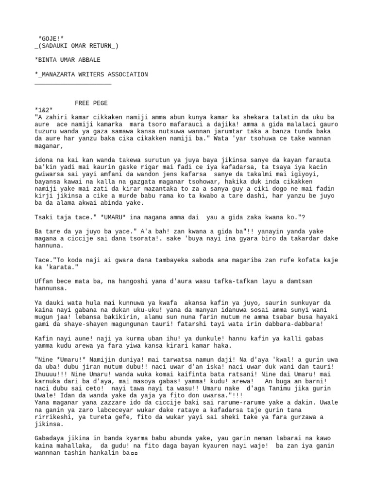 Goje Complete by Binta Umar Abbale | PDF