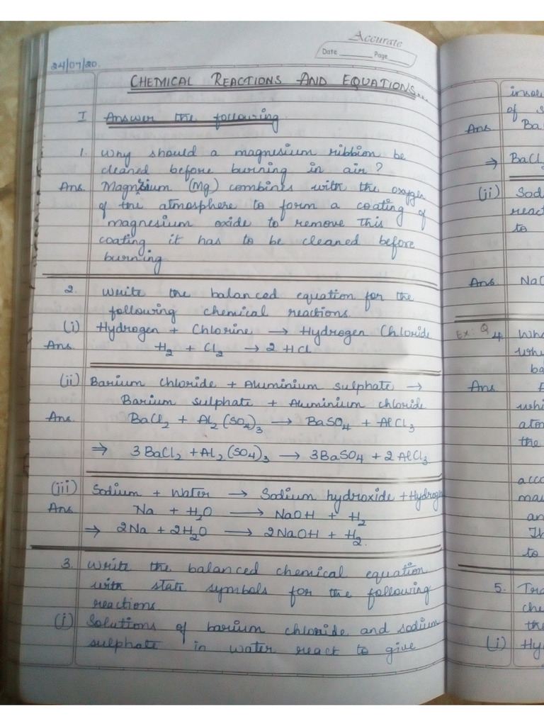 Chemical Reactions Part 1 | PDF