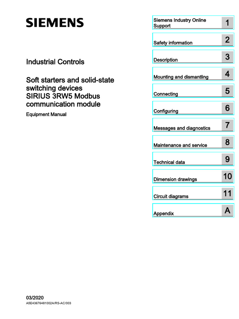 Manual Modbus Communication Module 3RW5 en-US | PDF | Electrostatic Discharge | Computer Security