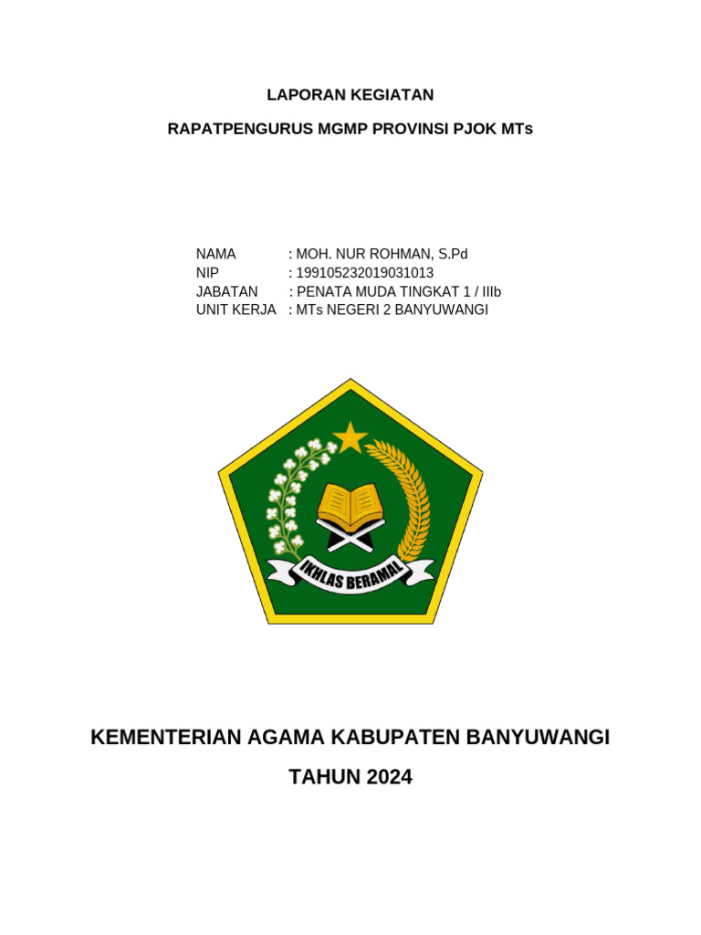 Laporan Kegiatan MGMP Via Zoom | PDF