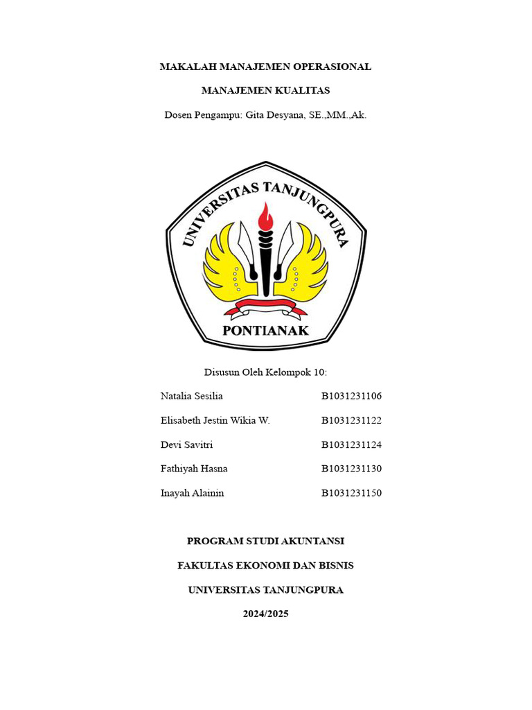 Manajemen Kualitas - Kelompok 10 | PDF