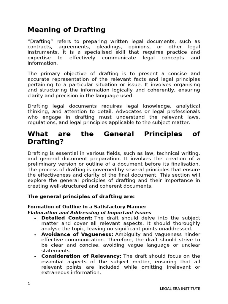 General Principles of Drafting | PDF | Paragraph | Information