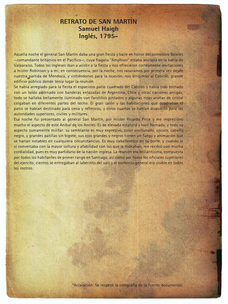 Retrato de San Martín Por Samuel Haigh | PDF