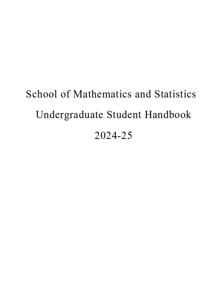 SMS 2024-25 Undergraduate Student Handbook | PDF | Mathematics | Statistics