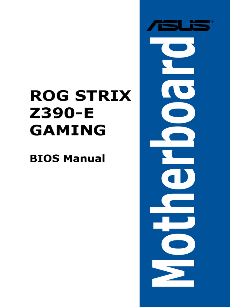 E14965 Rog Strix Z390-E Gaming Bios | PDF | Bios | Booting