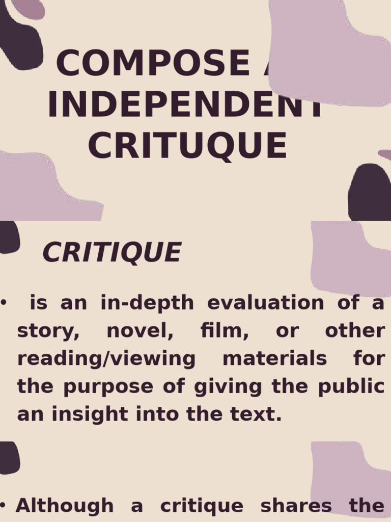 Independent Critique | PDF