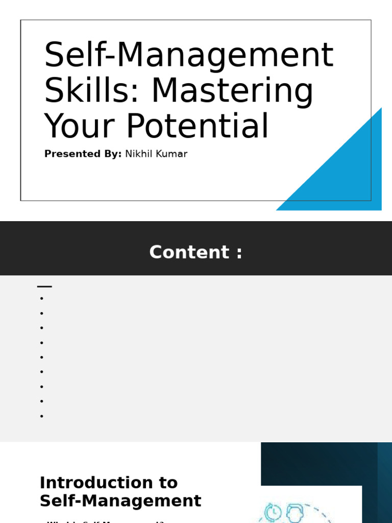 Mastering Self-Management Skills | PDF | Stress (Biology) | Motivational