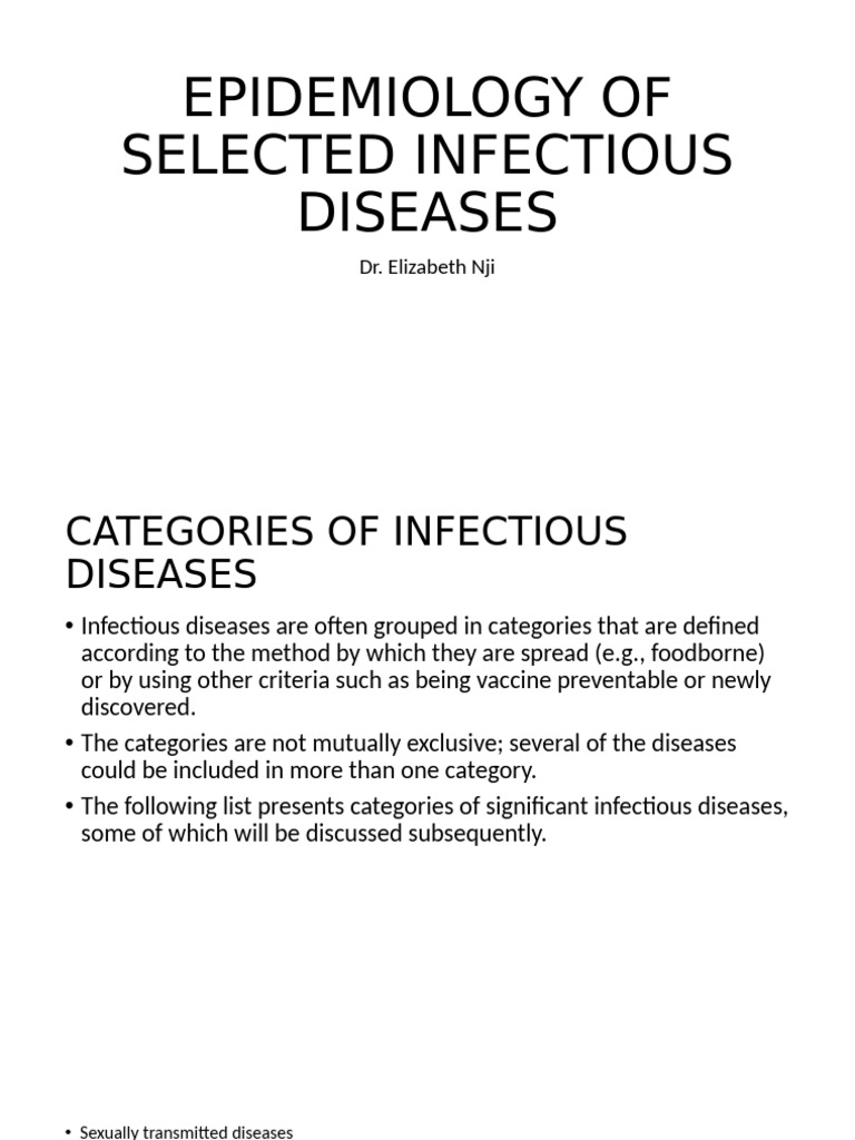 Epidemiology of Selected Infectious Diseases | PDF | Infection | Hiv/Aids