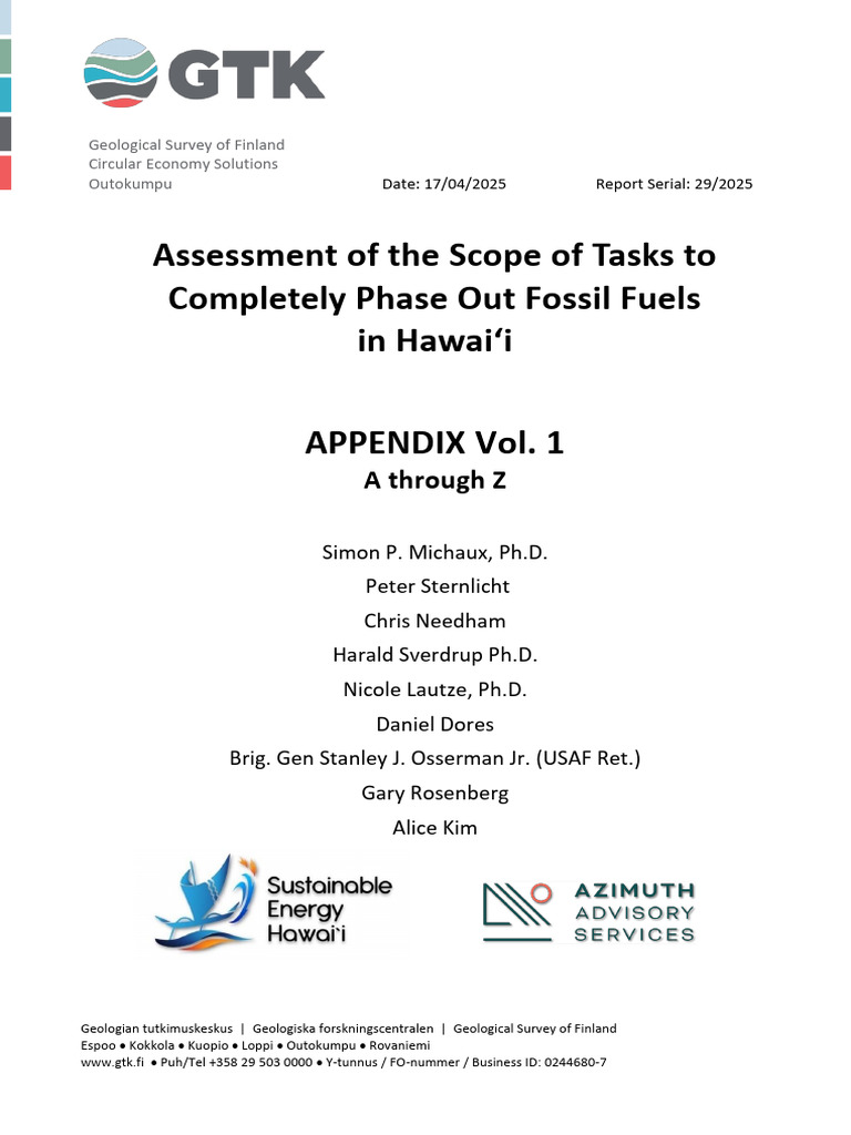 Hawai'i Appendix Volume 1 FINAL | PDF | Cost Of Living | Power Station