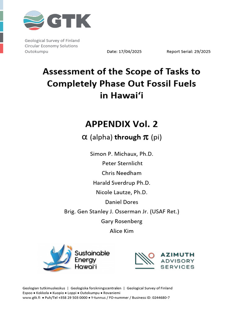 Hawai'i Appendix Volume 2 FINAL | PDF | Electric Vehicle | Energy Storage