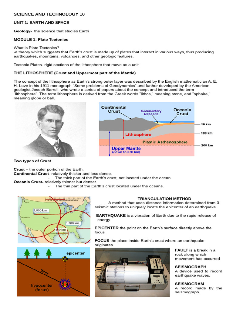 Unit 1 Module 1 Plate Tectonics | PDF | Plate Tectonics | Natural Sciences