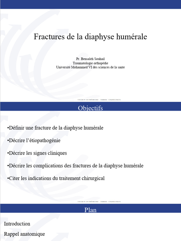 Fractures de la diaphyse humérale : Guide complet | PDF | Membres ...