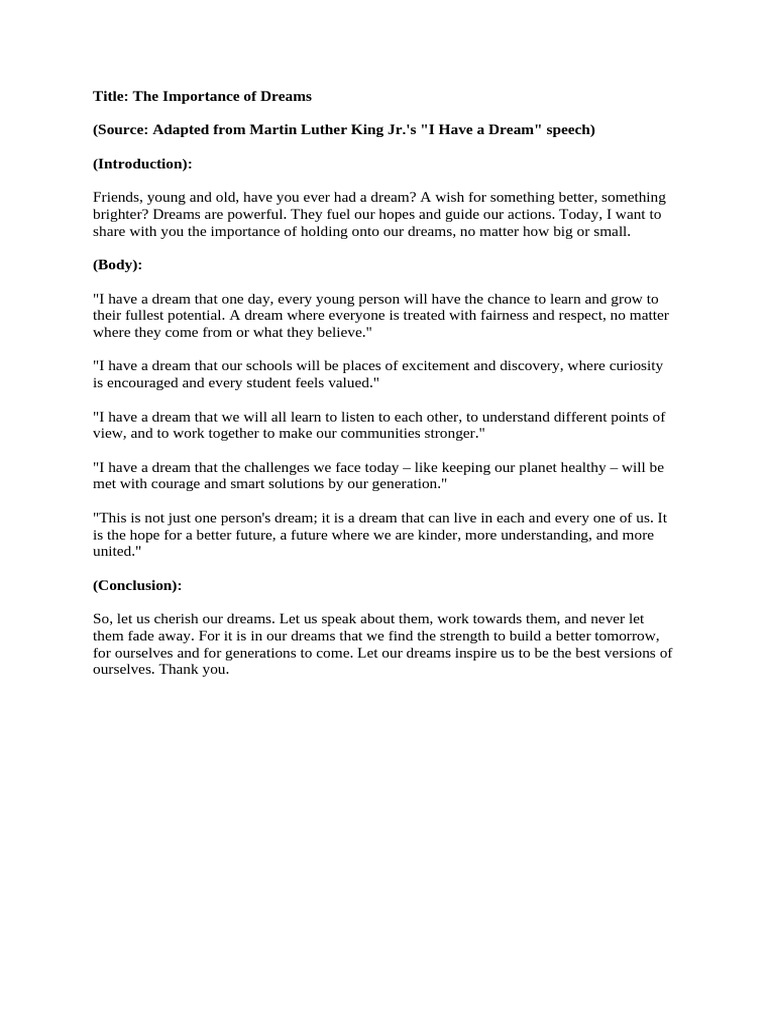 Declamation Speech Grade 7 | PDF