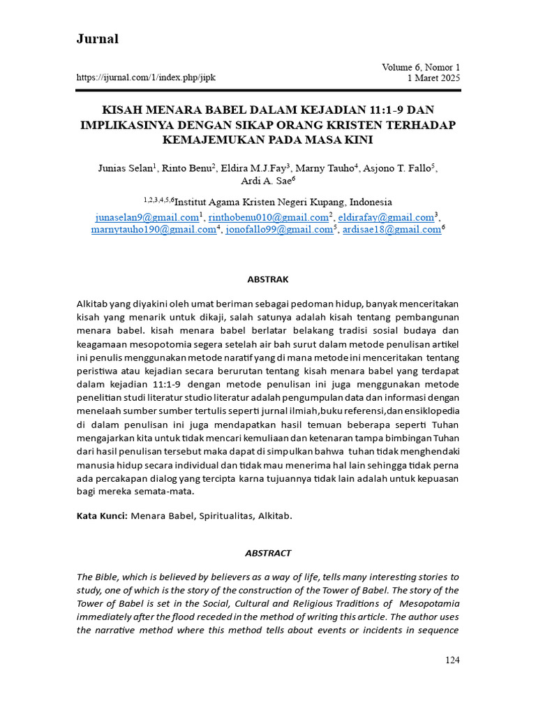 Implikasi Kisah Menara Babel dalam Kejadian | PDF