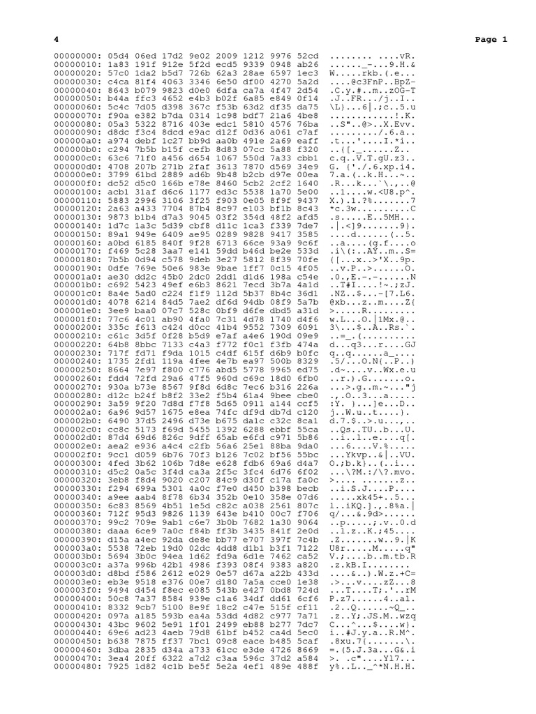 Hexadecimal Data Dump Analysis | PDF