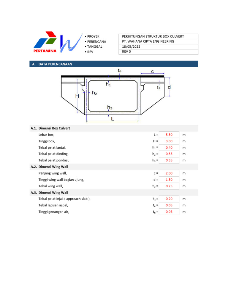 Perhitungan Box Culvert | PDF