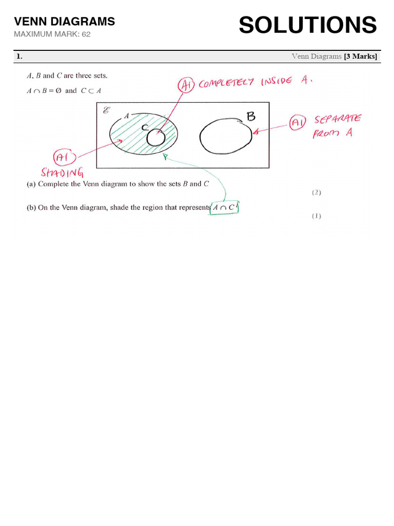 Venn Diagrams Solutions | PDF