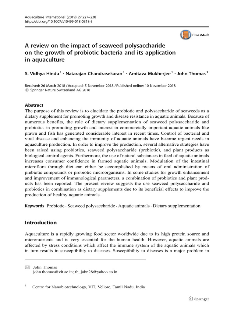 Algae Seaweed Prebiotics | PDF | Probiotic | Gastrointestinal Tract