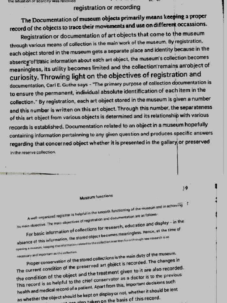 Museum Object Registration Process | PDF | Museum