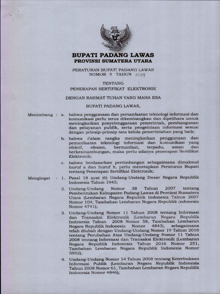 Perbup TTE 2025 | PDF