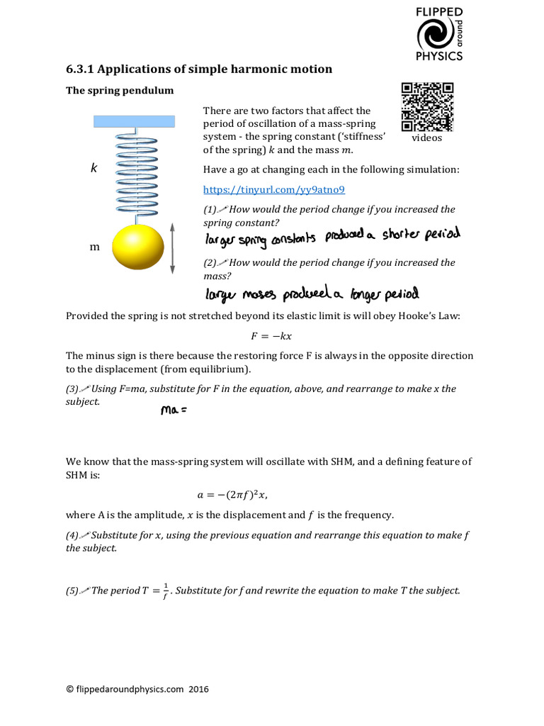 Applications of Simple Harmonic Motion | PDF | Mechanics | Physics
