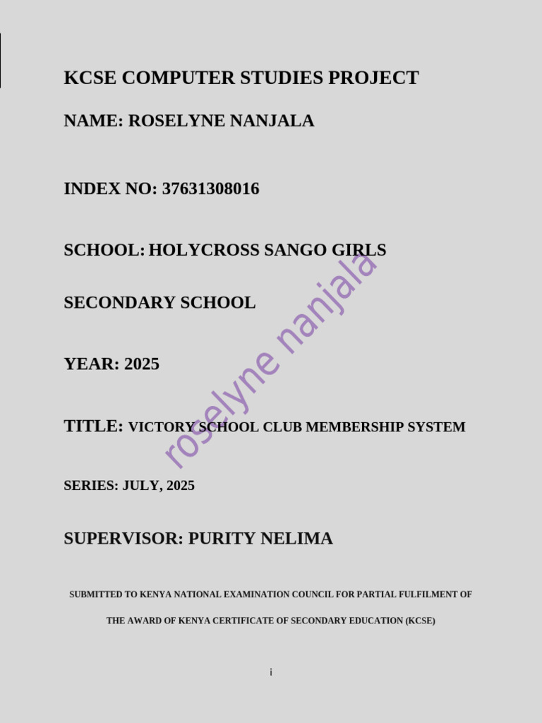 Roselyne Nanjala Project | PDF | Usability | Databases