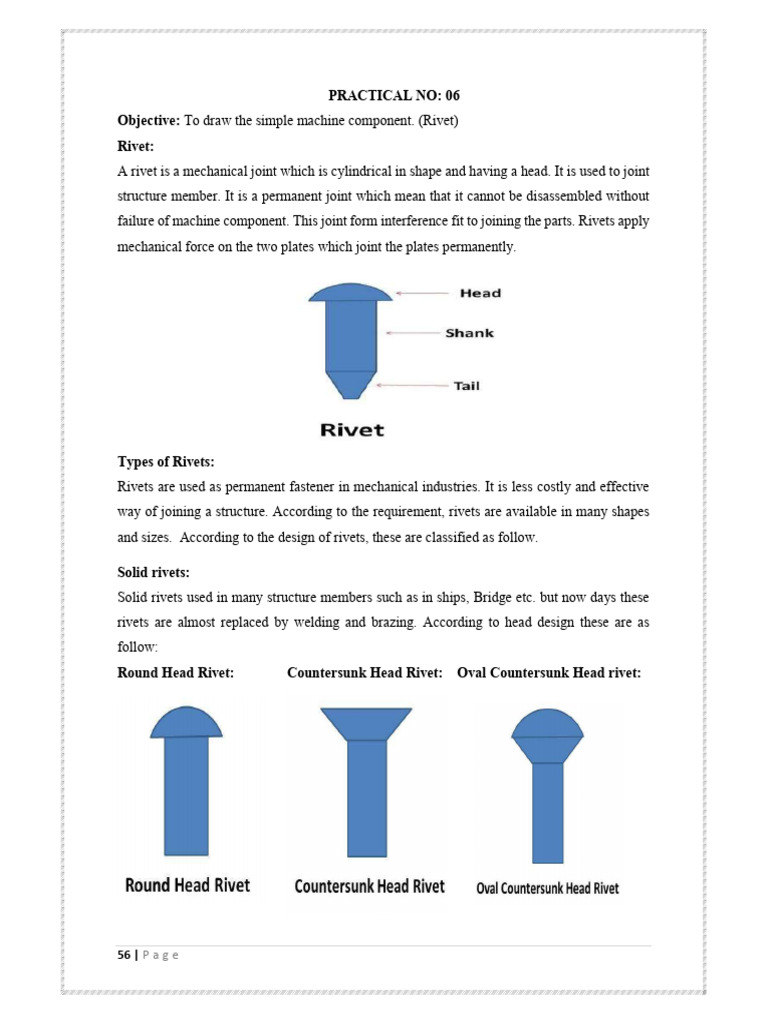 Understanding Rivets in AutoCAD | PDF | Rivet | Tools