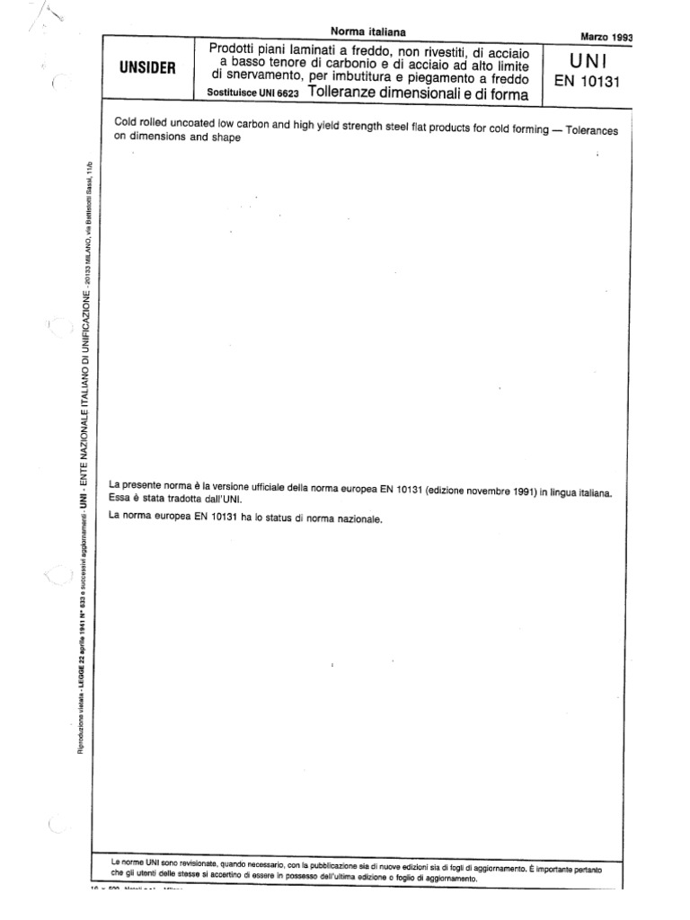 Uni en 10131 (It Mar.93) - Scan | PDF